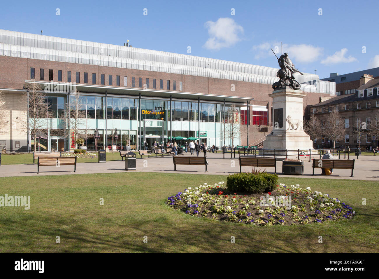 Old Eldon Square War Memorial and shopping centre in Newcastle upon ...