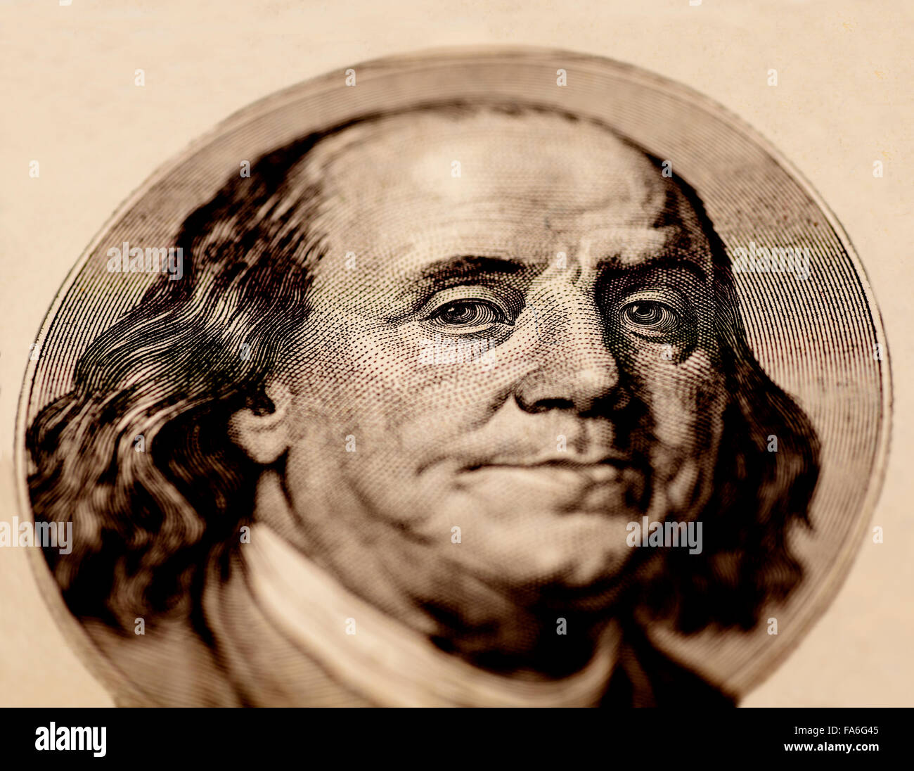 Portrait of U.S. president Benjamin Franklin Stock Photo - Alamy