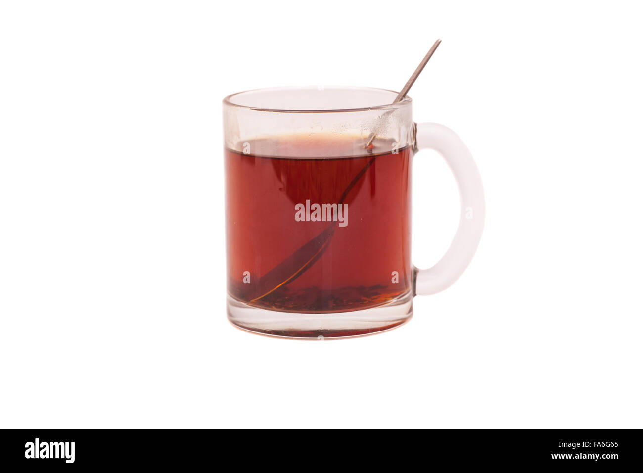 Cup Of Tea with Spoon Isolated On White Stock Photo - Alamy