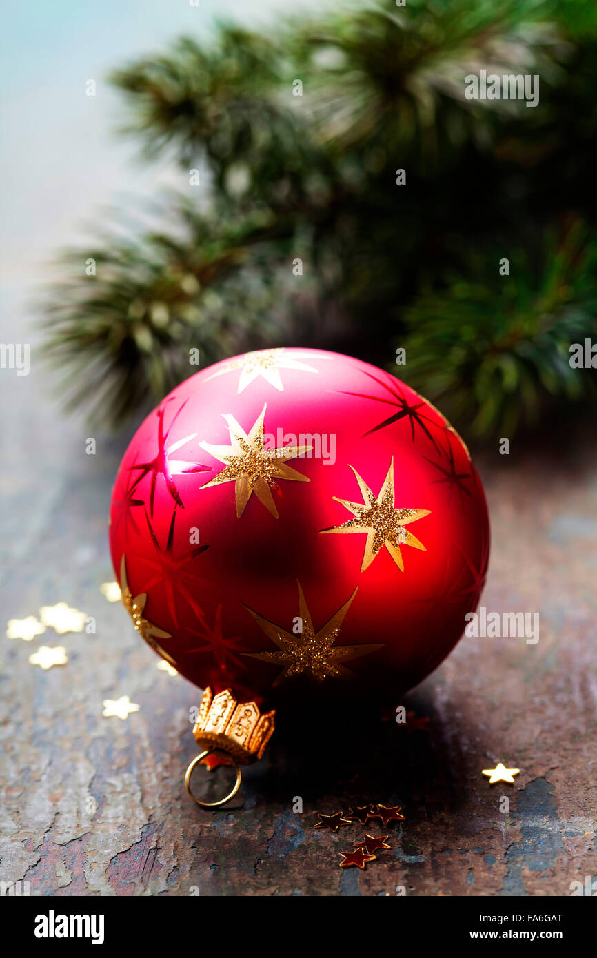 Christmas composition on wooden background Stock Photo - Alamy