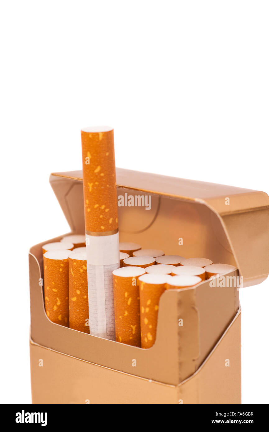 Box of cigarettes, isolated on a white Stock Photo - Alamy