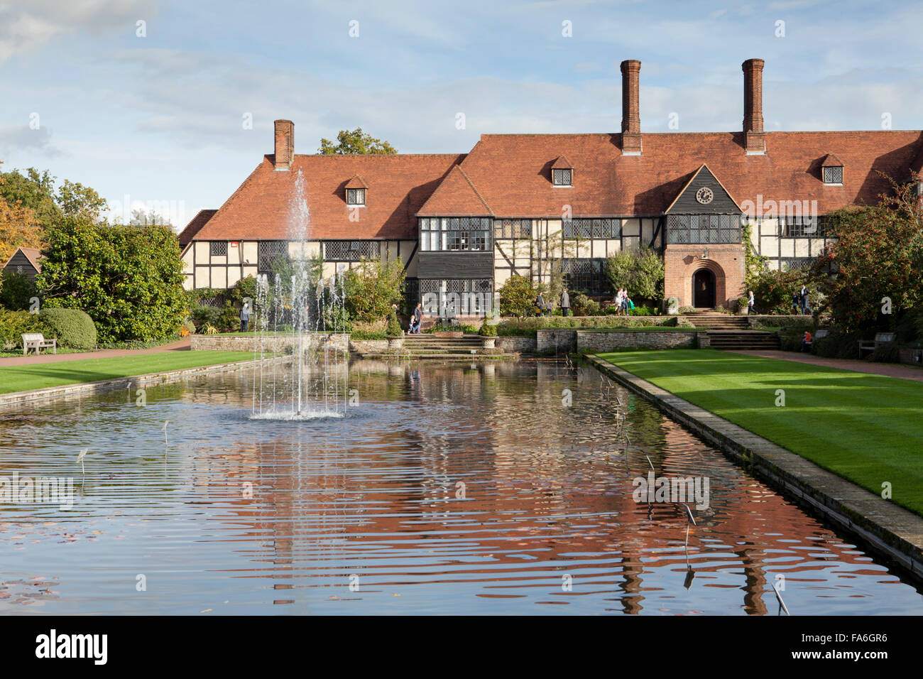 The laboratory at RHS Wisley in Surrey, with the canal in front Stock ...