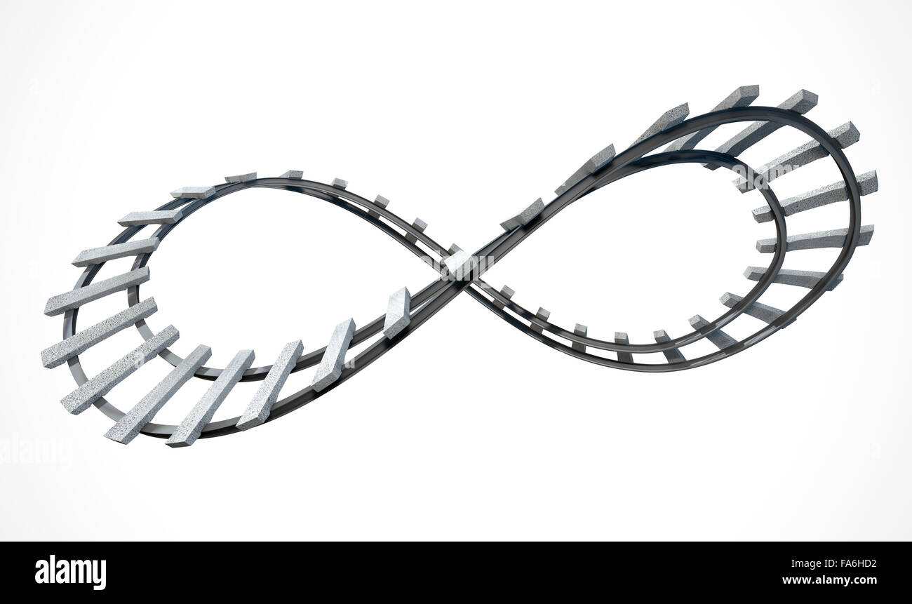 A section of railway track in the shape of an infinity symbol on an ...