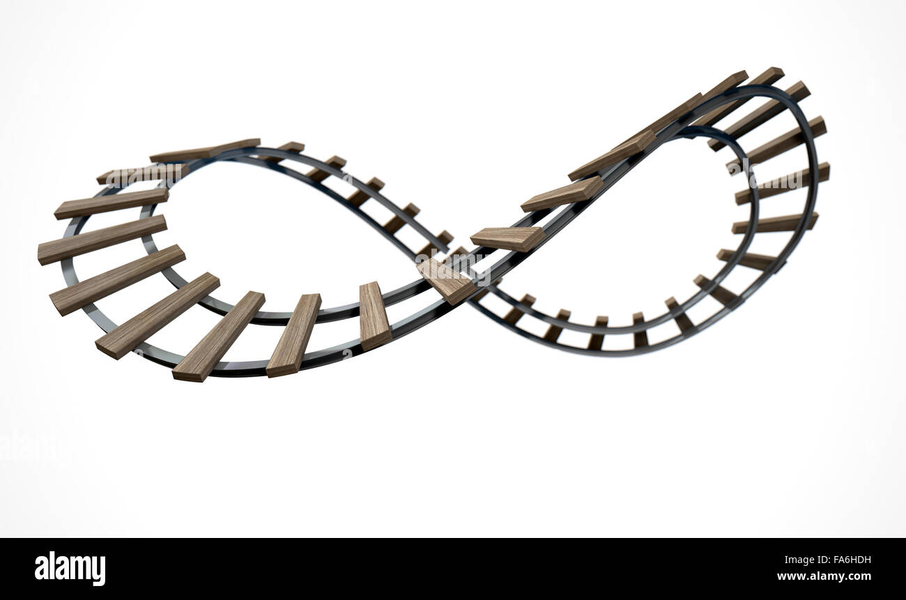 A section of railway track in the shape of an infinity symbol on an ...