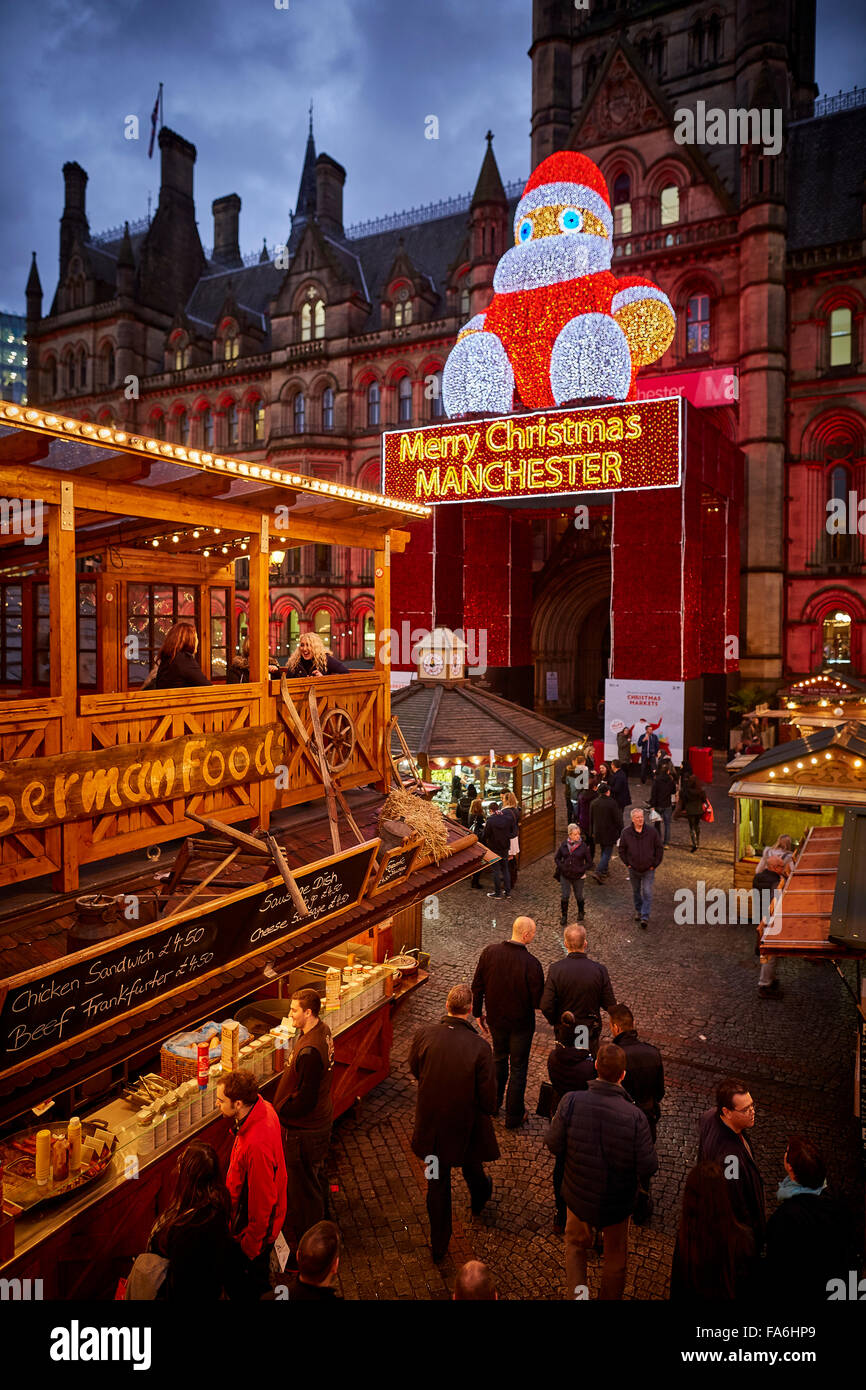 Manchester German Christmas Markets on Albert Square in front of the ...