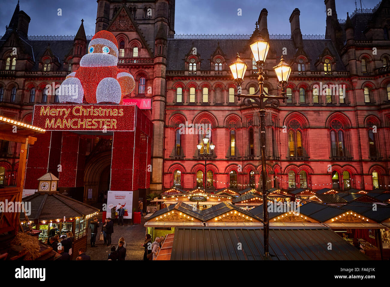 Manchester German Christmas Markets on Albert Square in front of the ...
