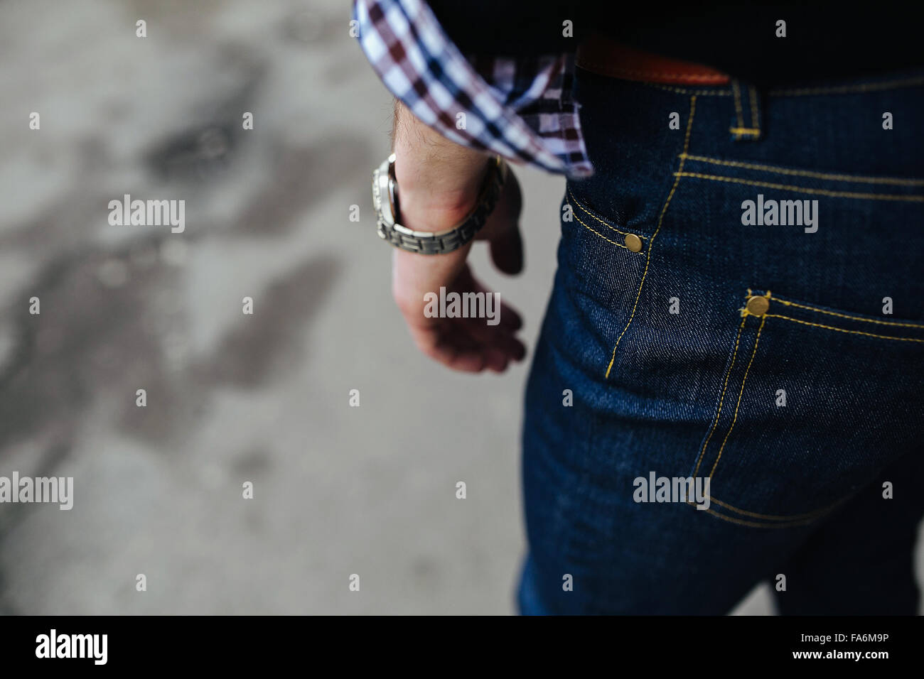 man dressed in jeans, a close-up shot Stock Photo - Alamy