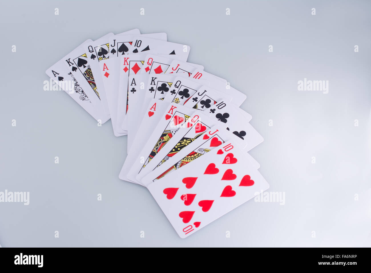 Poker Hand Playing Cards Royal Flush All Suits Stock Photo - Alamy