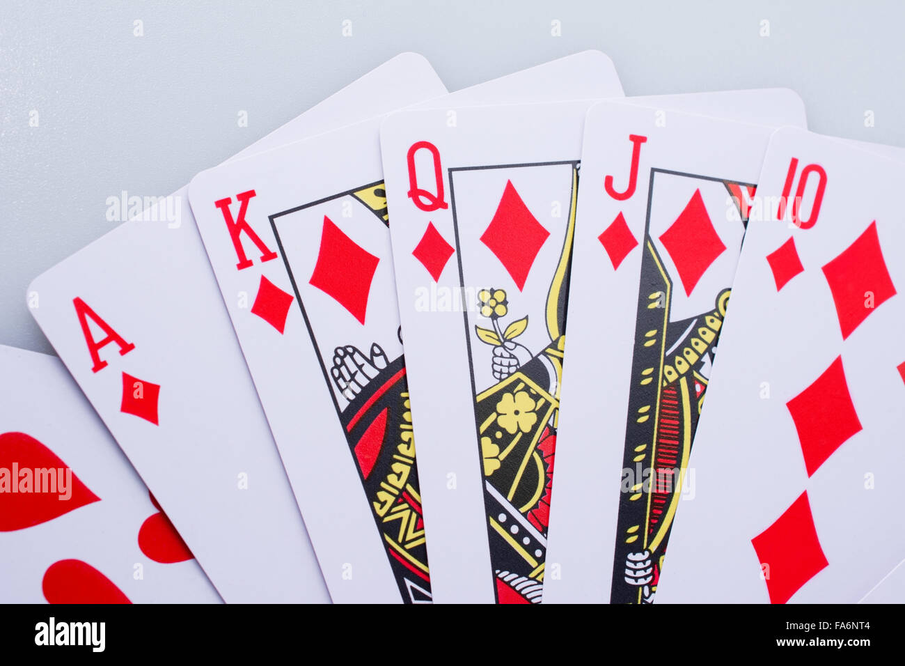 Royal flush of diamonds hi-res stock photography and images - Alamy