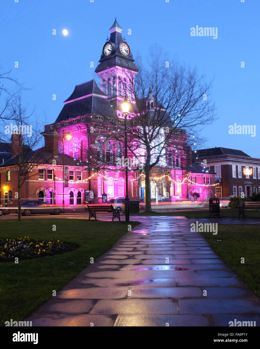 Guildhall Arts Centre decorated for Christmas, Grantham, Lincolnshire ...