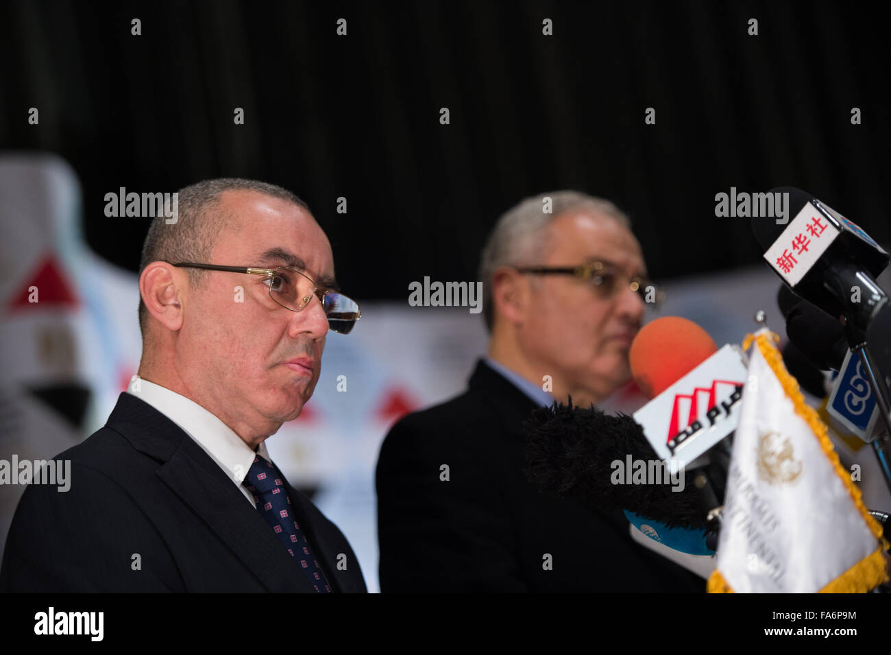 Cairo, Egypt. 22nd Dec, 2015. Egyptian Civil Aviation Minister Mohamed ...