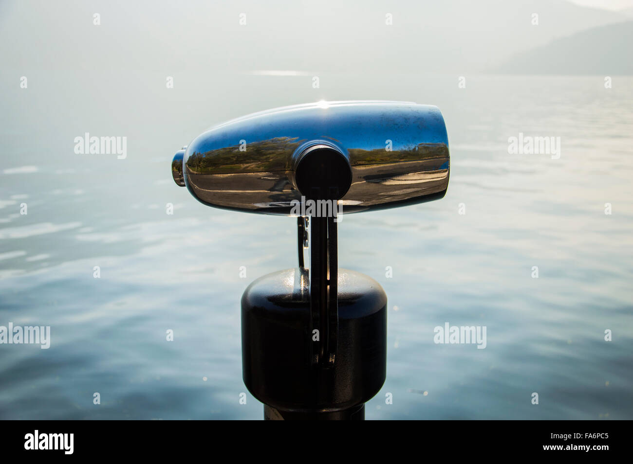 Silver tourist telescope Stock Photo - Alamy