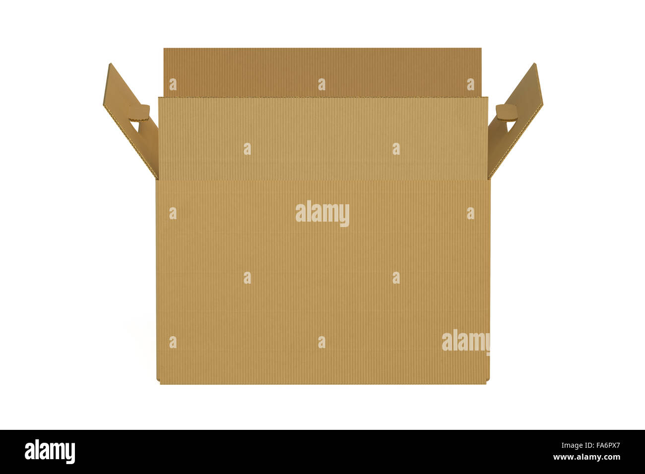 open cardboard box isolated on white background Stock Photo - Alamy