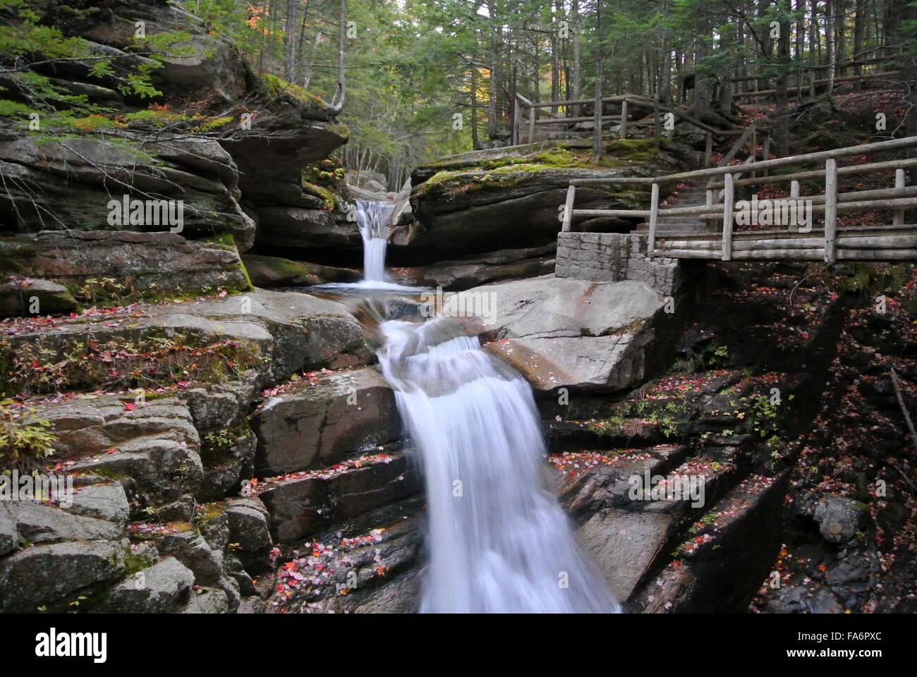 Stream with falls in Franconia Notch Stock Photo - Alamy