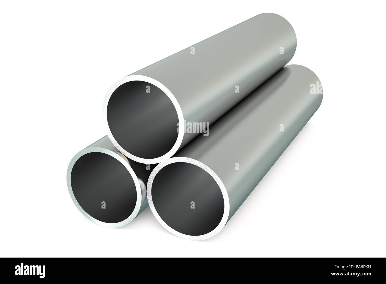 set of steel pipes isolated on white background Stock Photo - Alamy