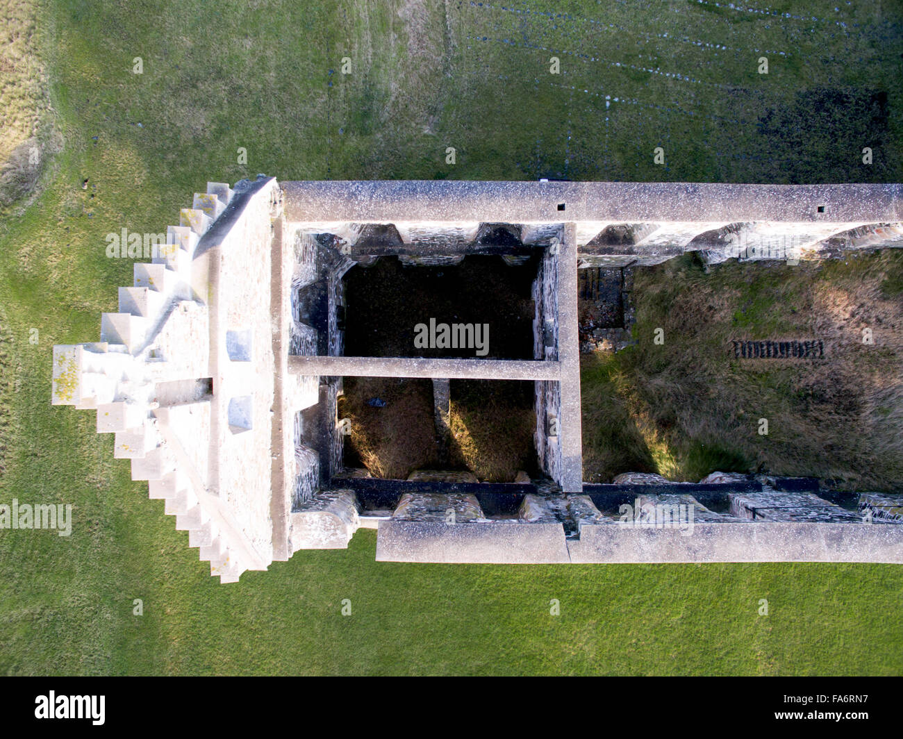 Old roofless castle from above Stock Photo - Alamy
