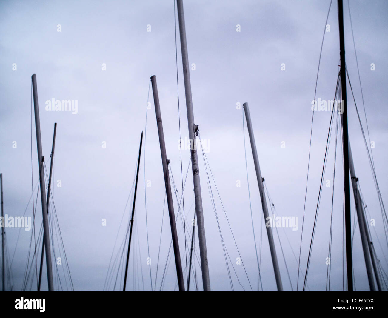 Sailing boat masts in Whitstable, Kent, UK Stock Photo - Alamy