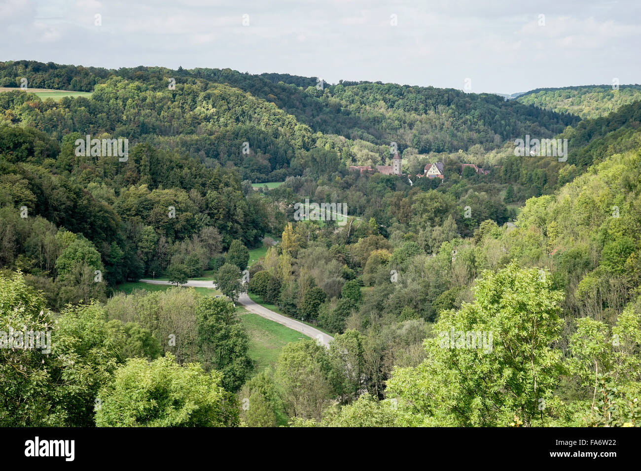 View over the countryside from Rothenburg Stock Photo - Alamy