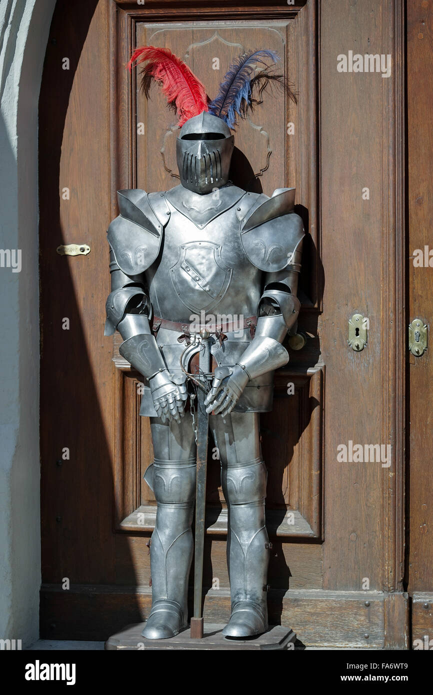 Replica of a knight's suit of armour in Rothenburg Stock Photo - Alamy