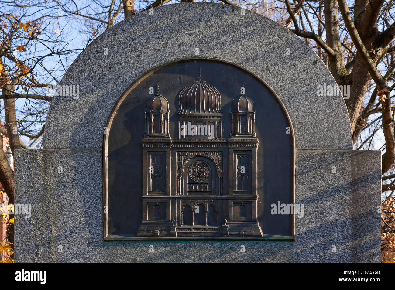Memorial to synagogue destroyed by Nazis, Hans-Sachs-Platz, Nuremberg ...