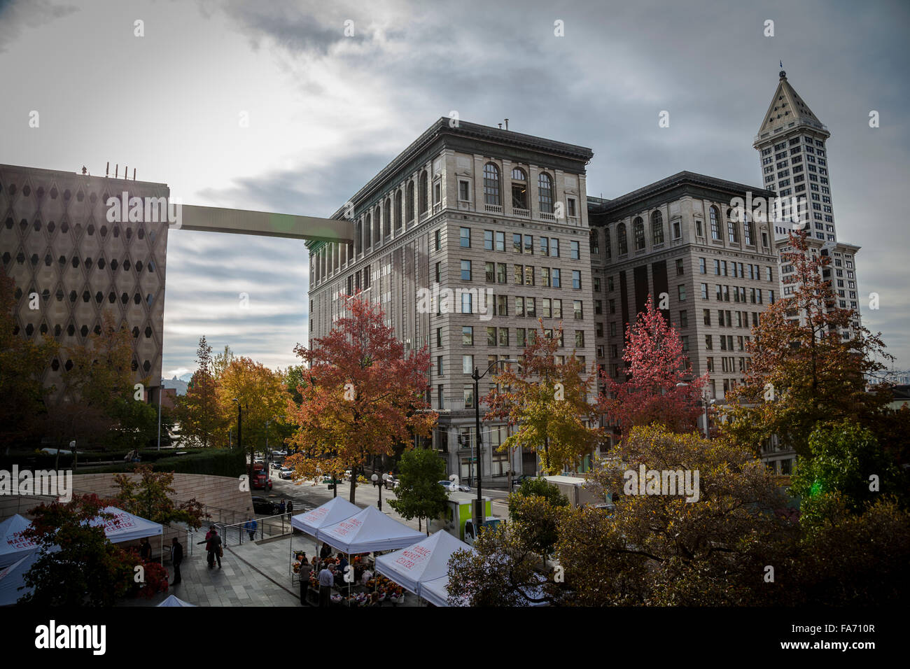 Seattle buildings from a terrace, washington state Stock Photo - Alamy