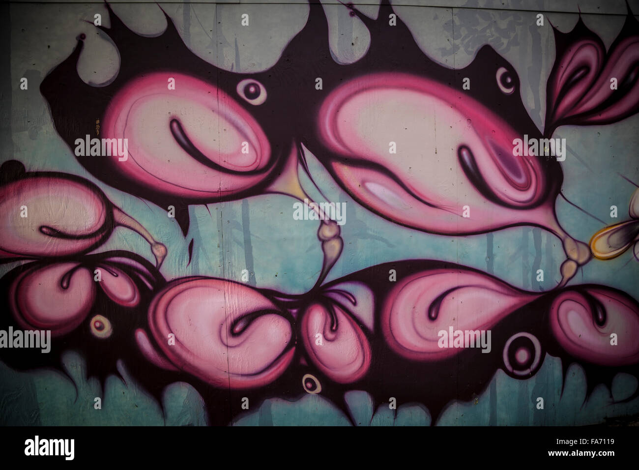 Colorful street art in the streets of Seattle, Washington State Stock ...