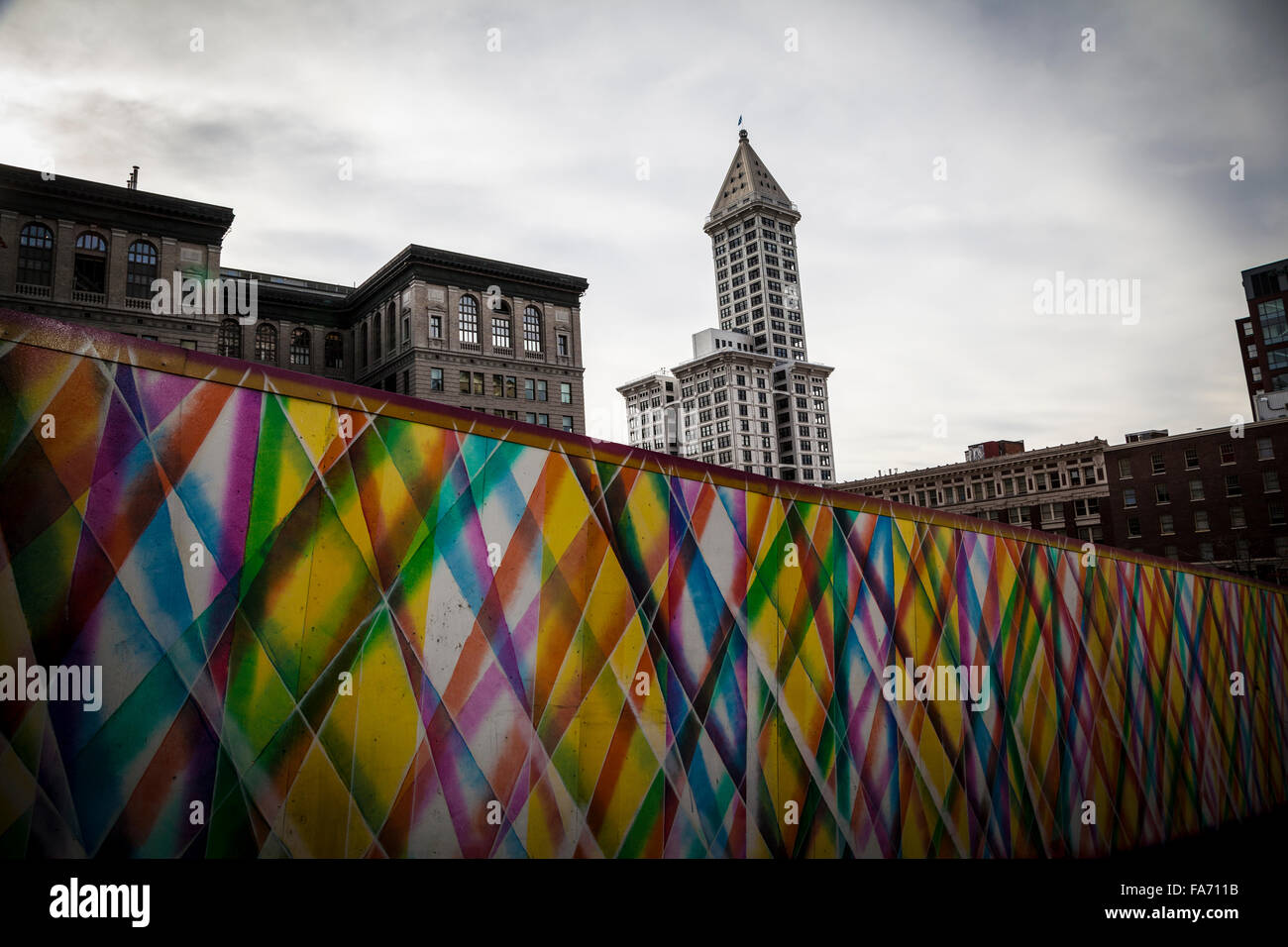 Colorful street art in the streets of Seattle, Washington State Stock ...