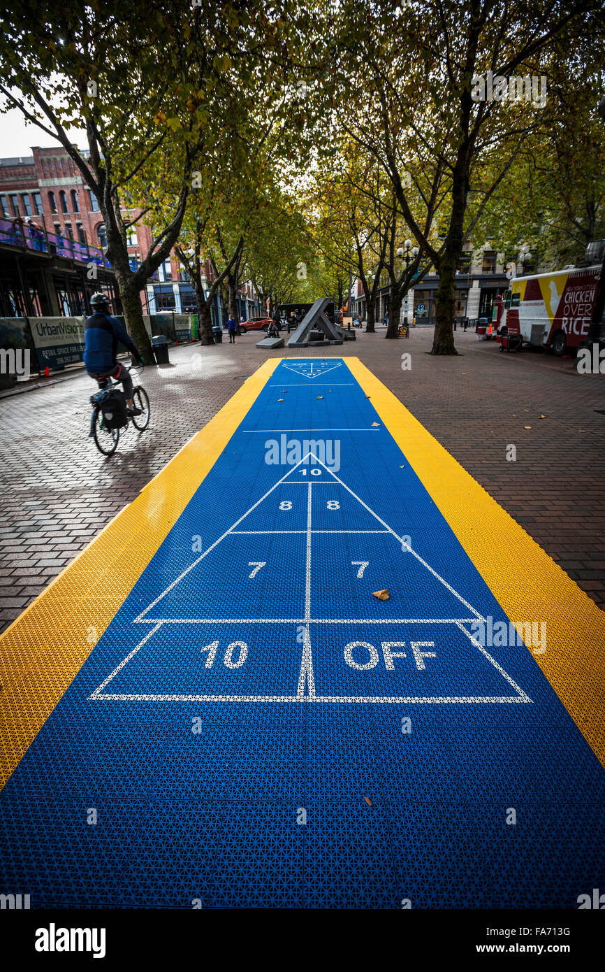 Street game at occidental park, Seattle, washington state Stock Photo ...