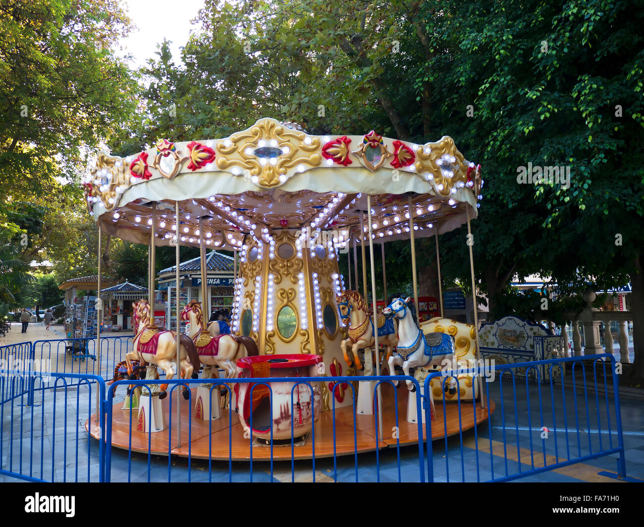 Carousel in the Gardens in the Stylish Town of Marbella on the Costa ...