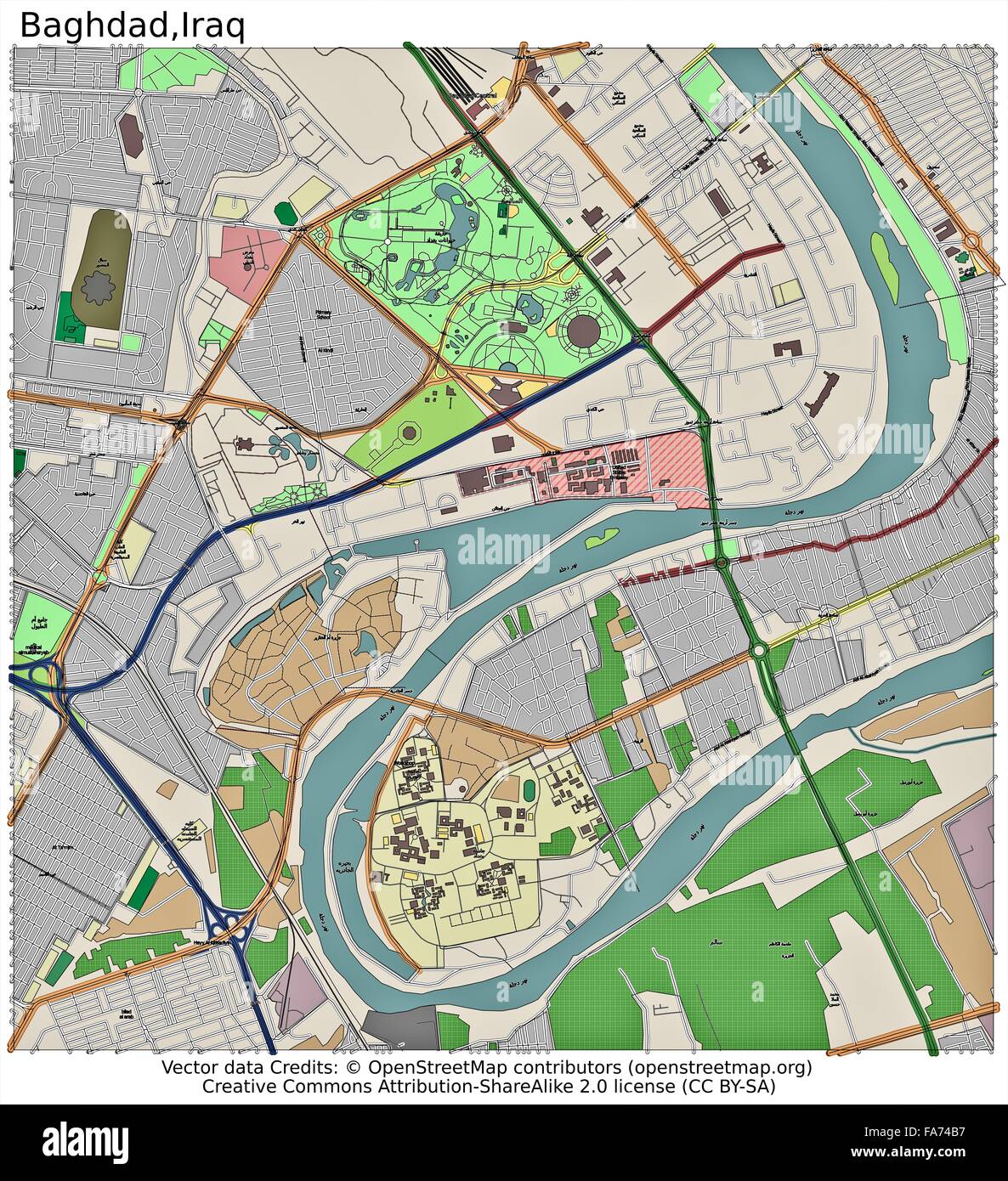Baghdad capital iraq map hi-res stock photography and images - Alamy