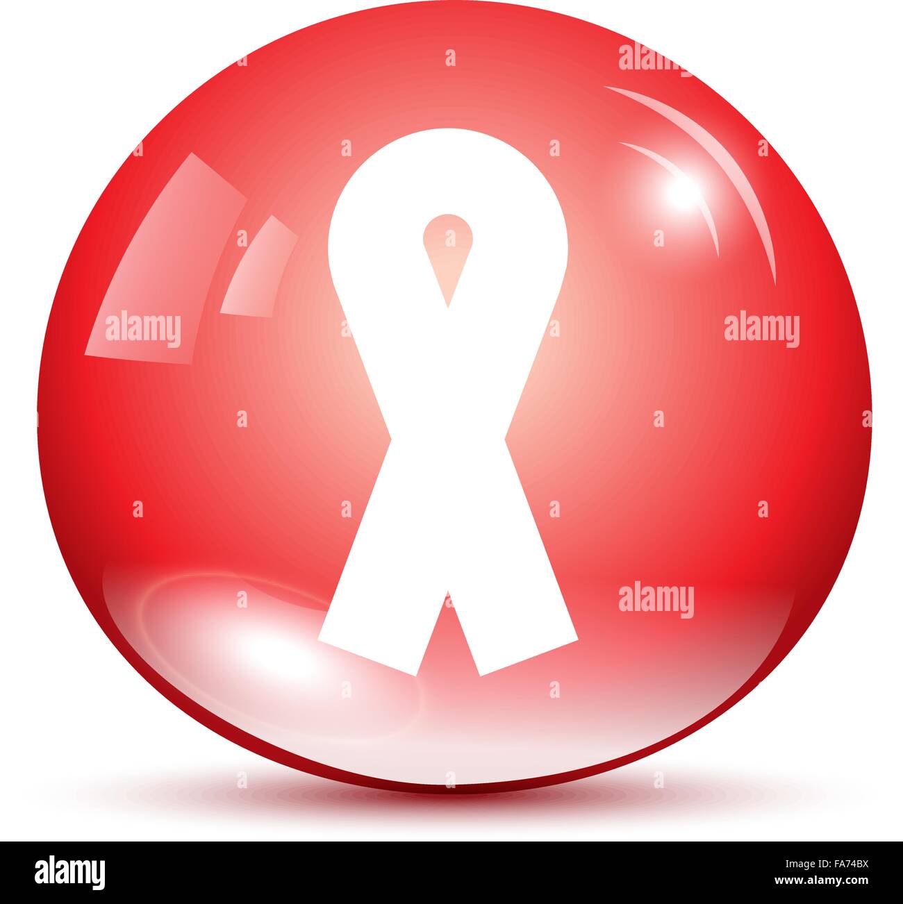 aids red sign inside a round sphere with shadow Stock Vector Image ...