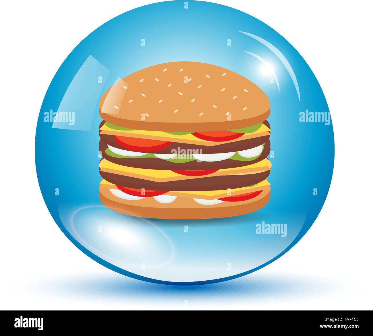 Colored burger in a blue shiny water drop Stock Vector Image & Art - Alamy