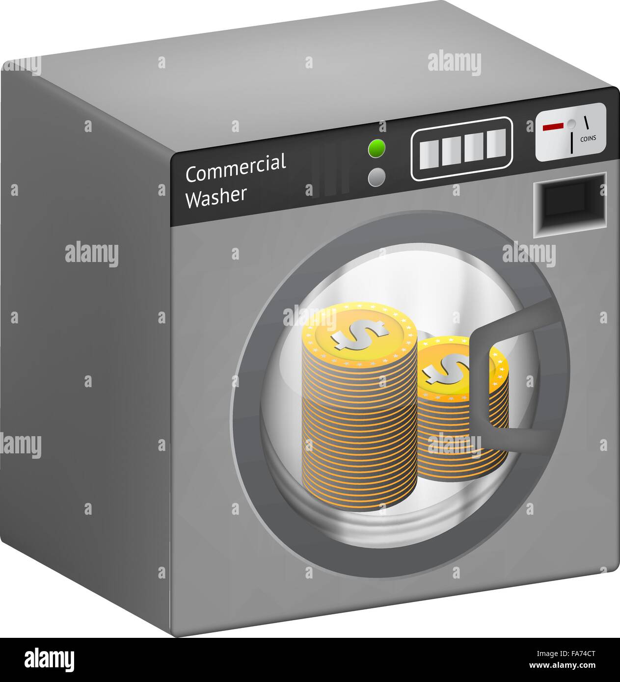 Dollar golden coins in a washing machine Stock Vector Image & Art - Alamy