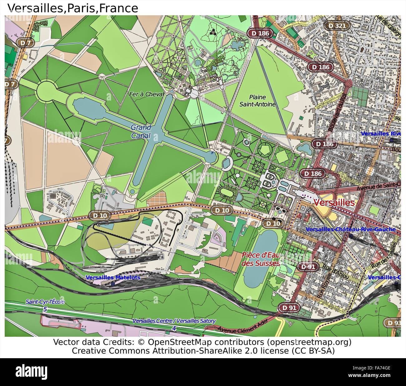 Versailles Aerial View Stock Photos & Versailles Aerial View Stock ...