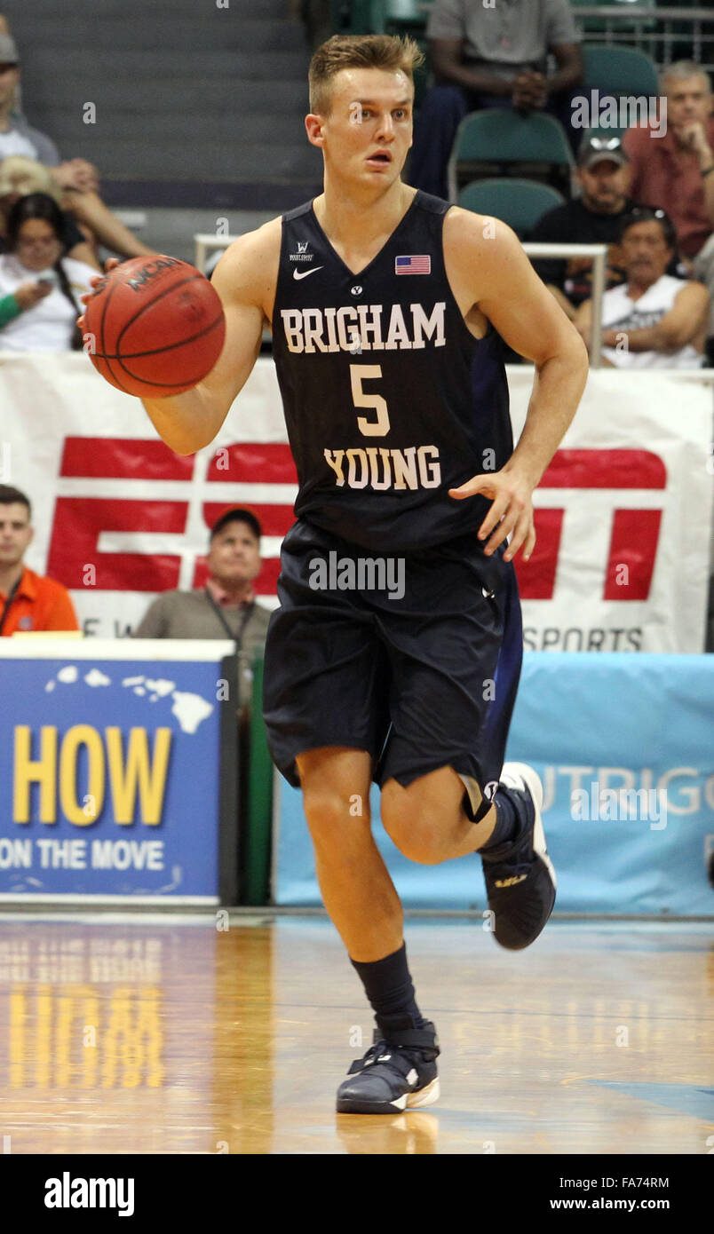 Honolulu, HI, USA. 22nd Dec, 2015. Brigham Young Cougars guard Kyle ...