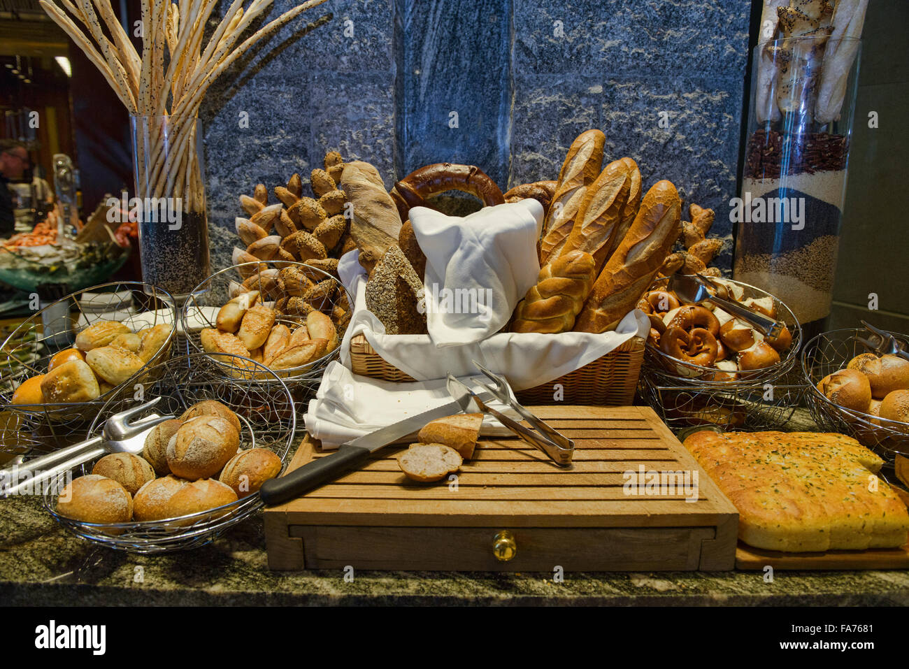 Fresh bread at a restaurant in Bangkok, Thailand Stock Photo - Alamy