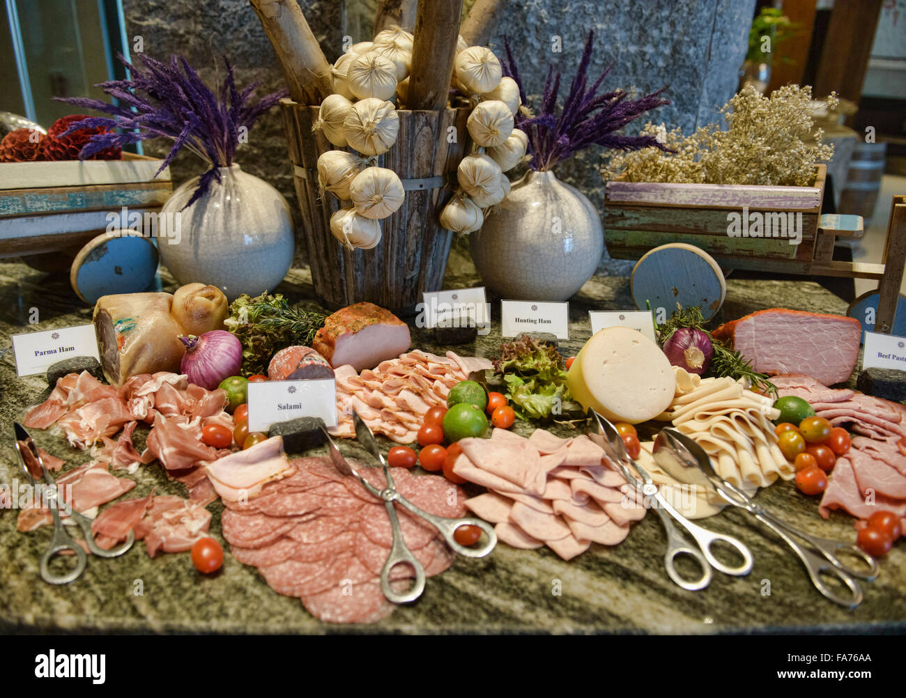 Fresh cold cuts at restaurant bangkok hi-res stock photography and ...