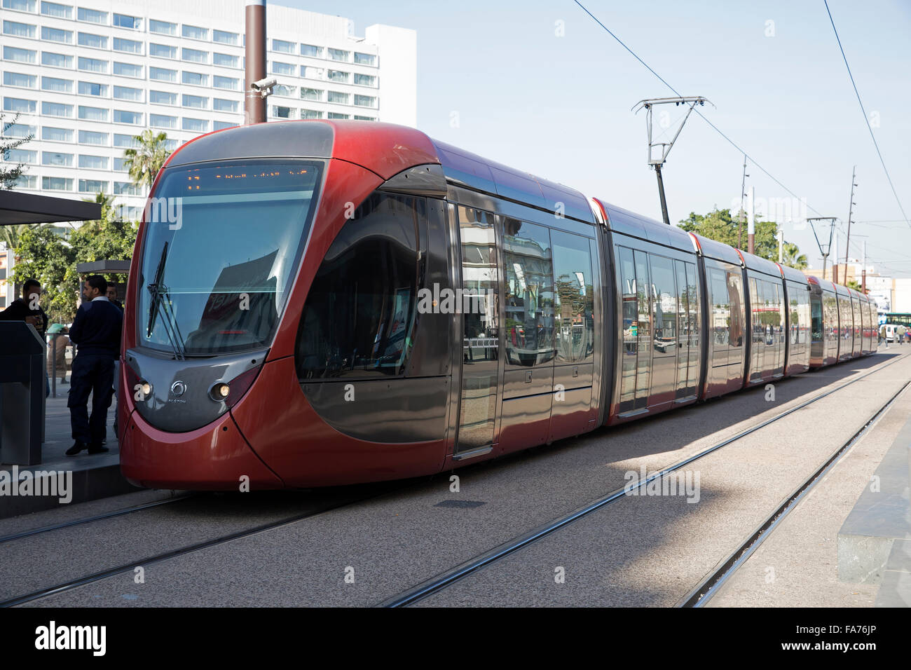A modern tram in the centre of Casablanca in Morocco Stock Photo - Alamy