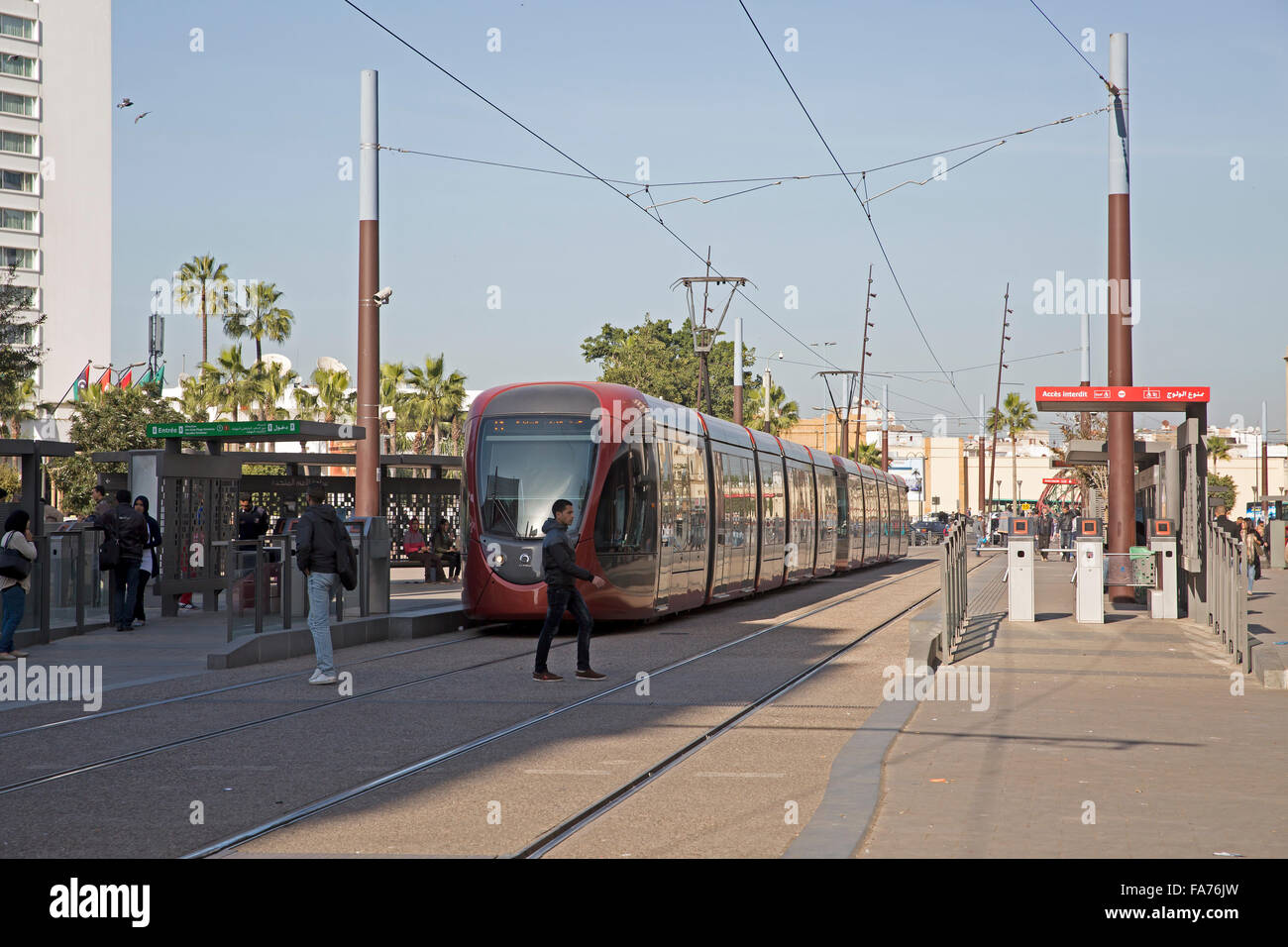 A modern tram in the centre of Casablanca in Morocco Stock Photo - Alamy