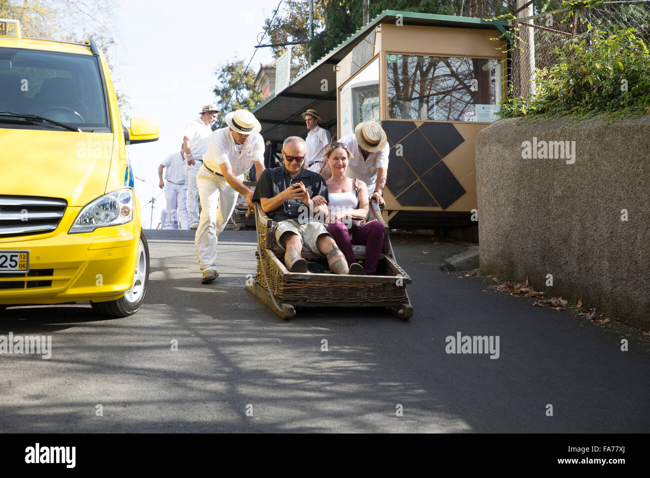 Wicker Toboggan Sled Ride in Monte,Funchal, madeira which has been ...