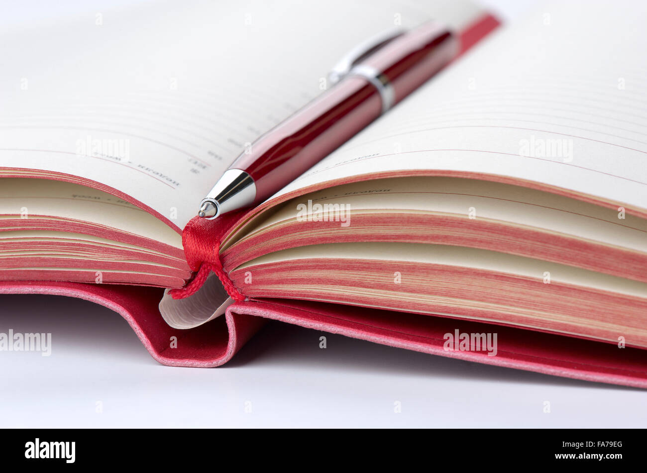 Open red diary hi-res stock photography and images - Alamy