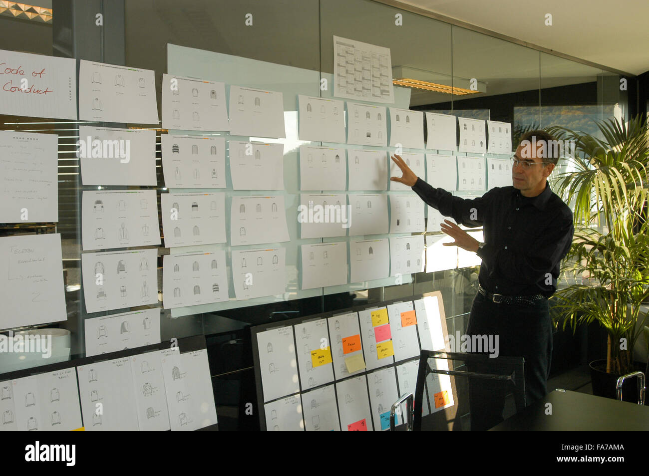 Coldrerio, Switzerland - 21 october 2002: Businessman giving a ...