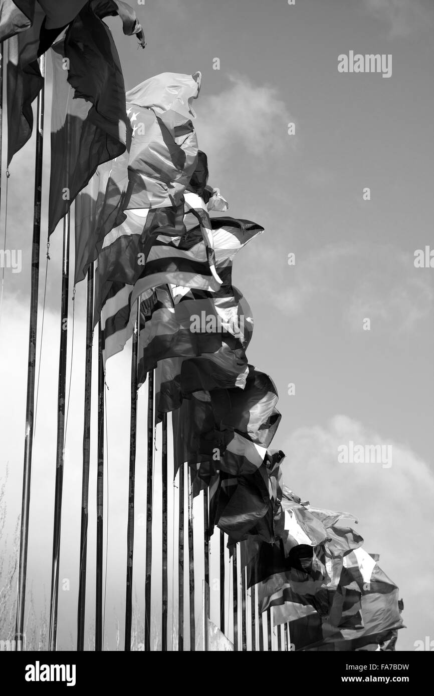 Signs and flags Black and White Stock Photos & Images - Alamy