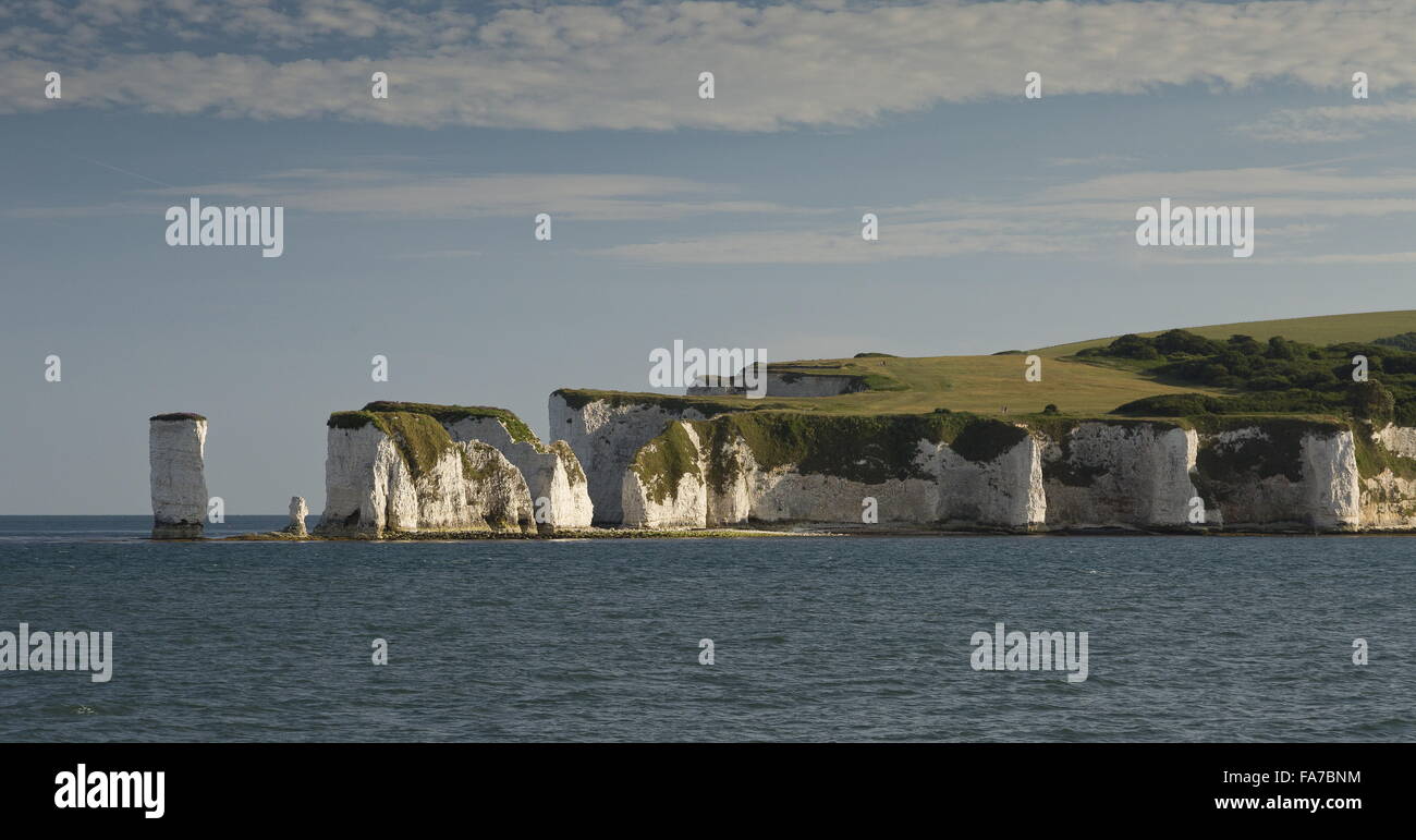 The chalk cliffs and stacks at Old Harry Rocks, Foreland Point ...