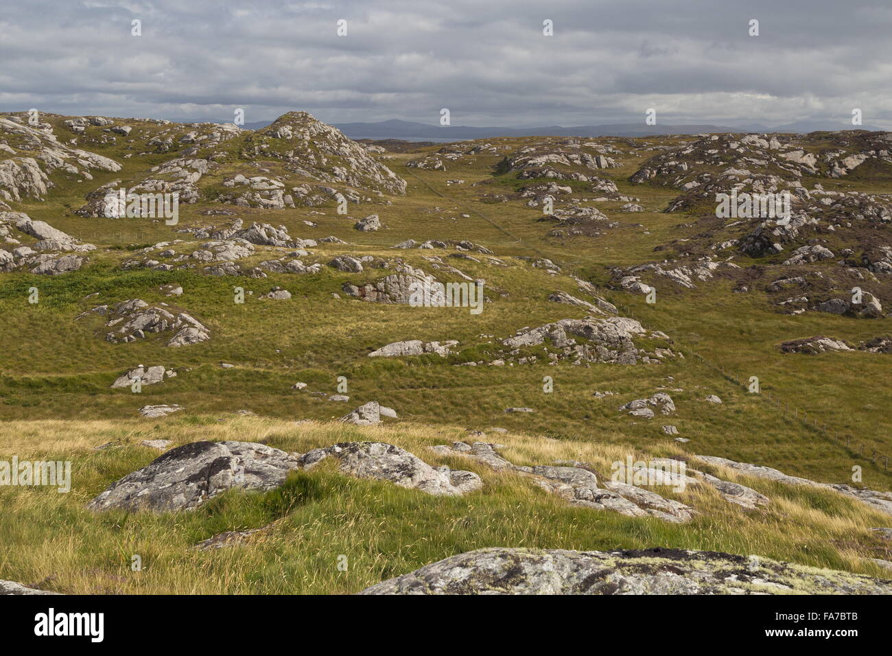 The wild glaciated Lewisian Gneiss countryside of northern Coll, Inner ...