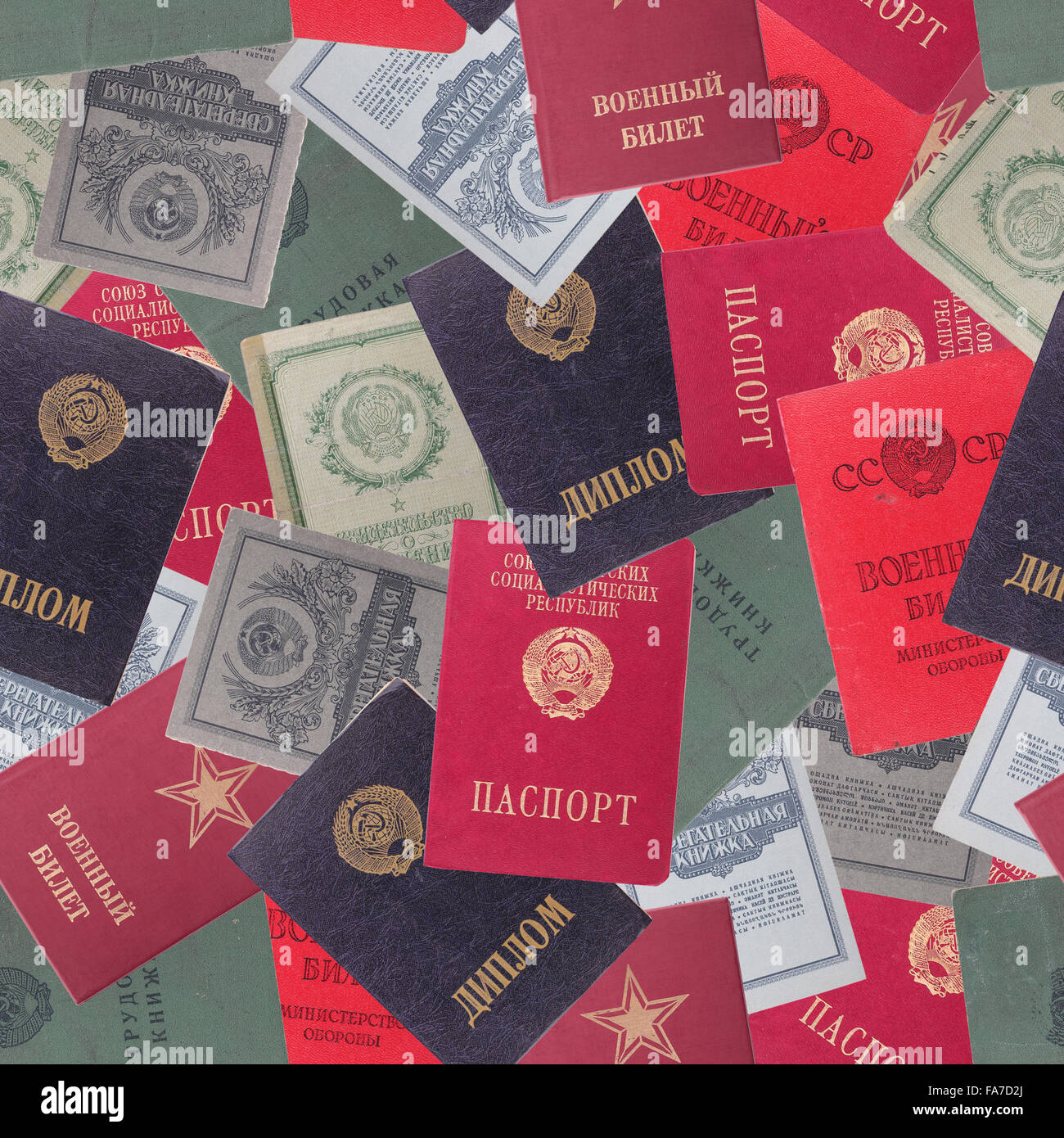 Composition from ancient Soviet documents of different function ...