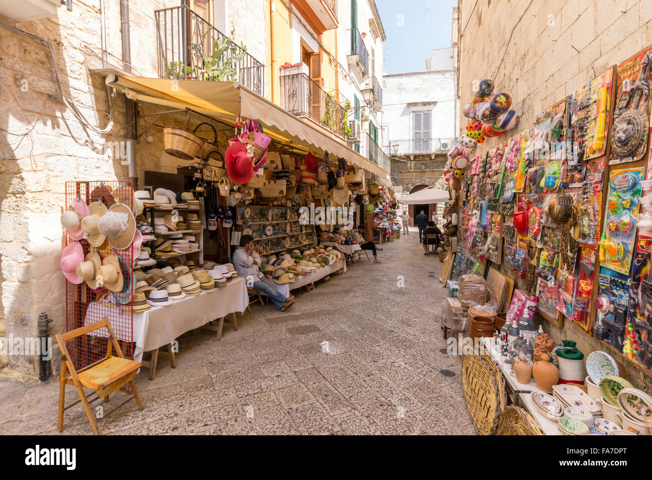 Italy, Apulia, Bari, souvenir shops in old town Stock Photo - Alamy