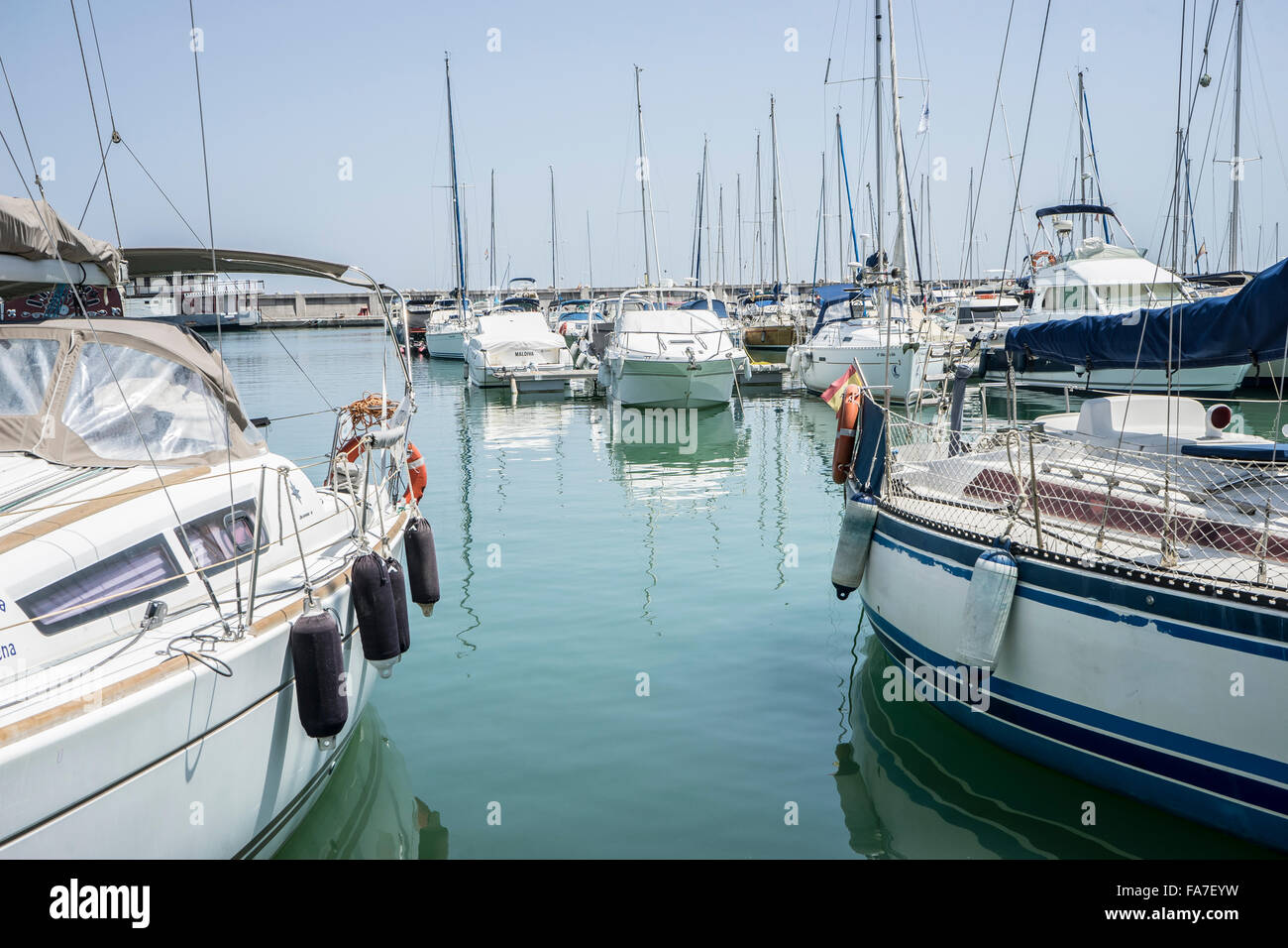 Yacht, luxury boats moored in Marbella, Spain city summer Stock Photo ...