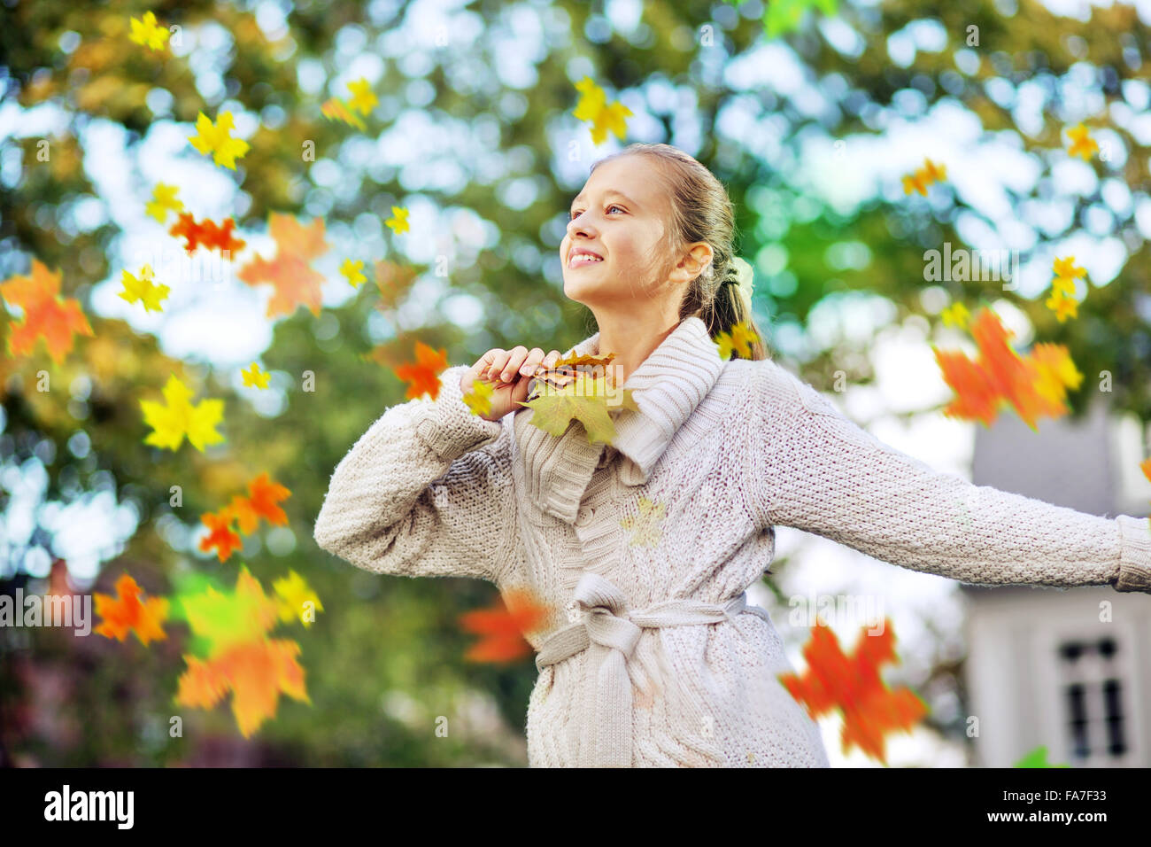 Girl Maple Tree High Resolution Stock Photography and Images - Alamy