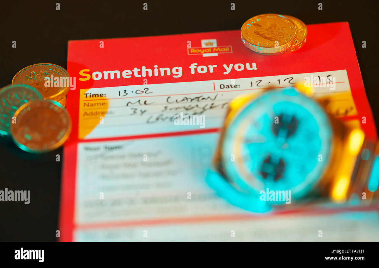 Royal Mail, something for postage delivery card Stock Photo - Alamy